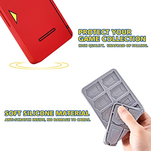 Switch Game Case Compatible with Nintendo Switch Games & Micro SD Cards, FUNLAB Switch Game Holder Cartridge Case with 24 Game Card Storage - Pokedex Red