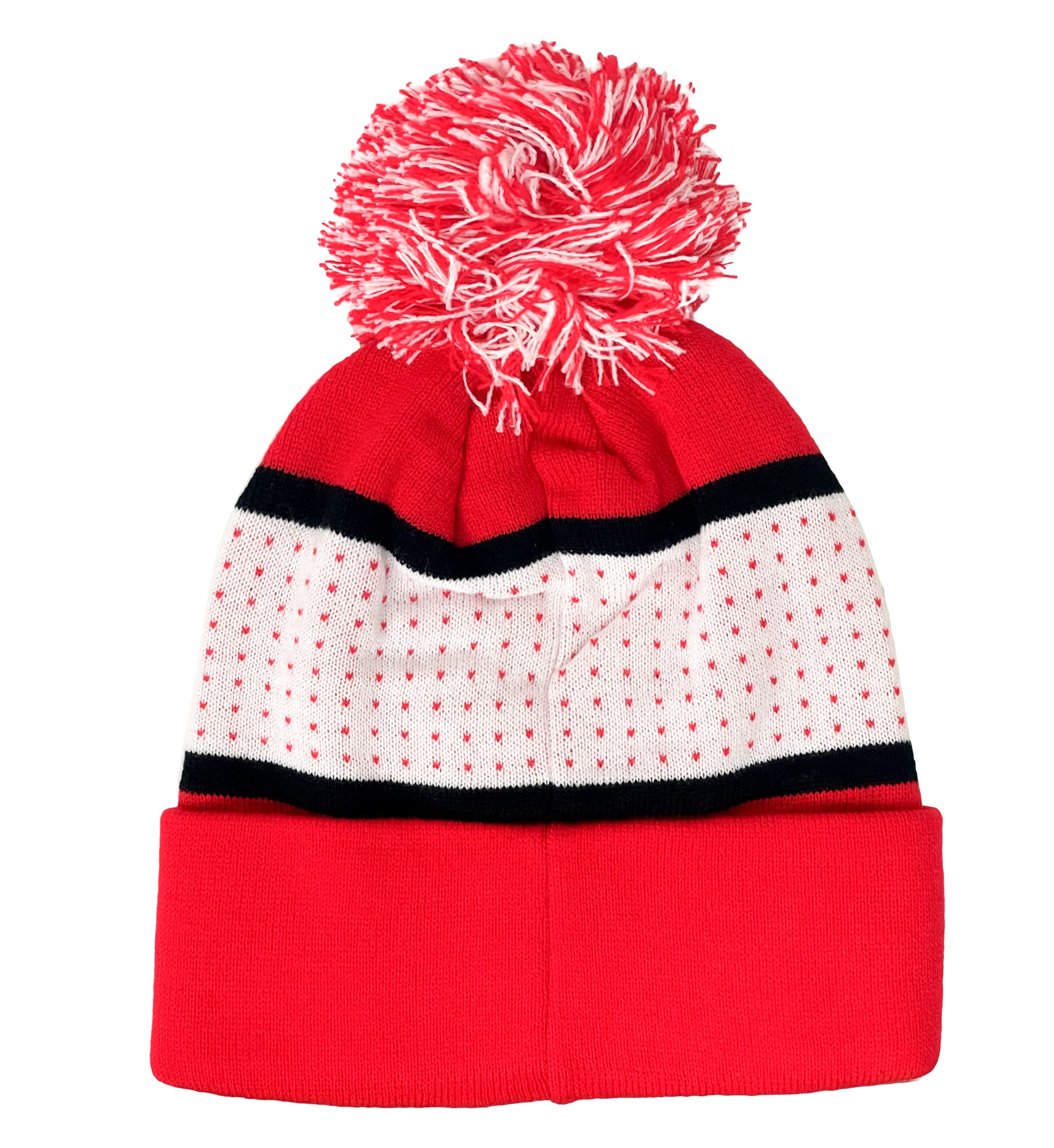 Country Winter Hat, Adult Knit Warm Hat Casual Active Sports Pom Soccer Beanie (Canada) Red