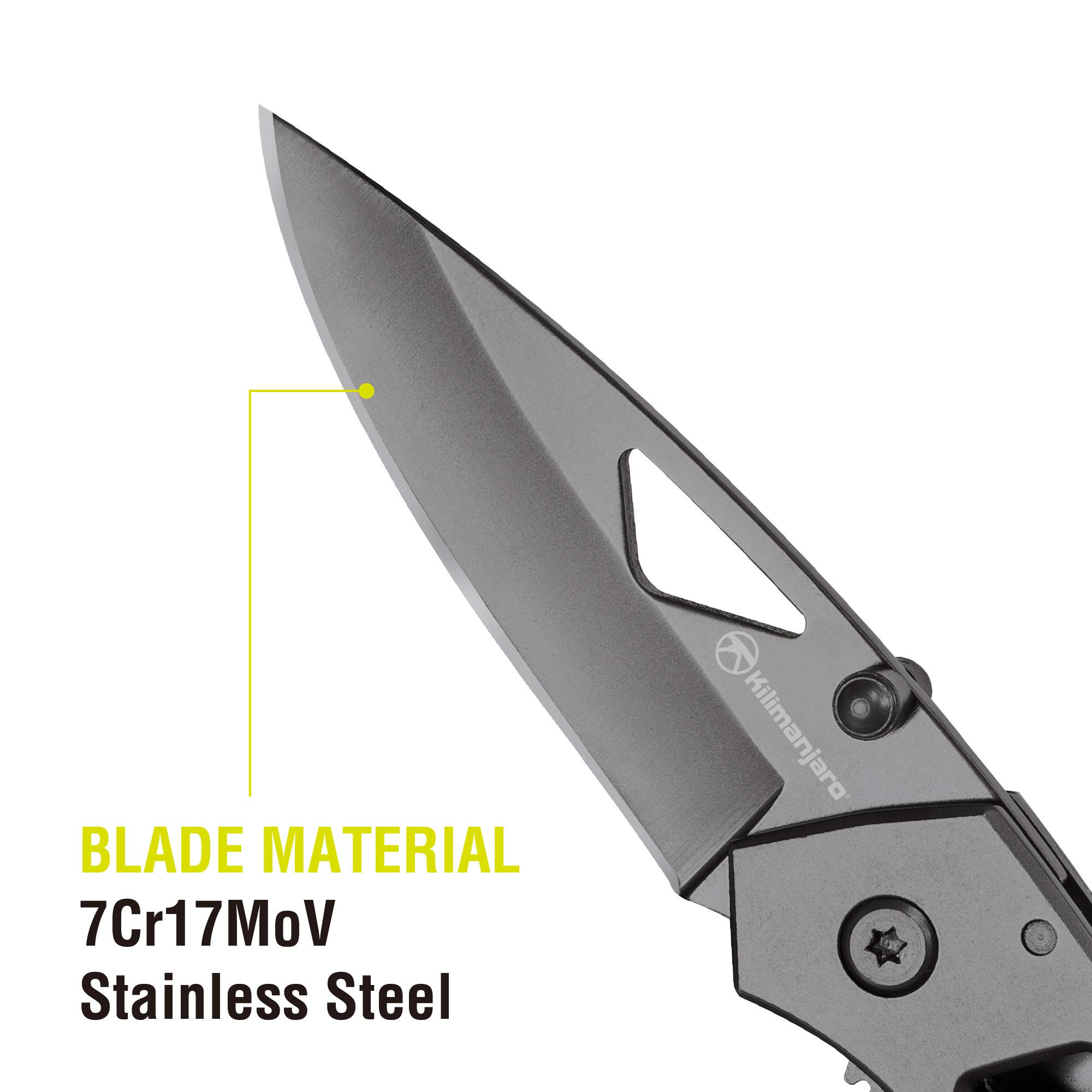 Kilimanjaro Vertice 8-Inch Everyday Folding Knife, Silver