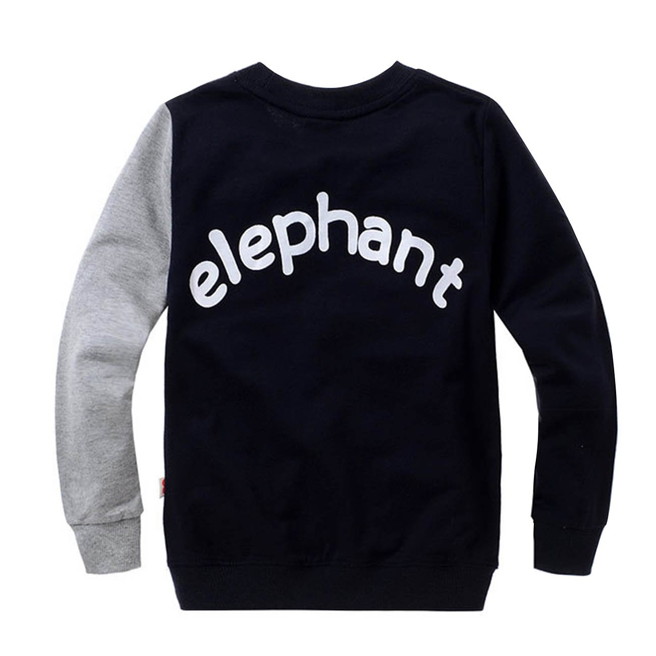 CM-Kid Little Boys' Elephant Long Sleeve T-shirt Cartoon Head Sweatshirt, Black, 3T