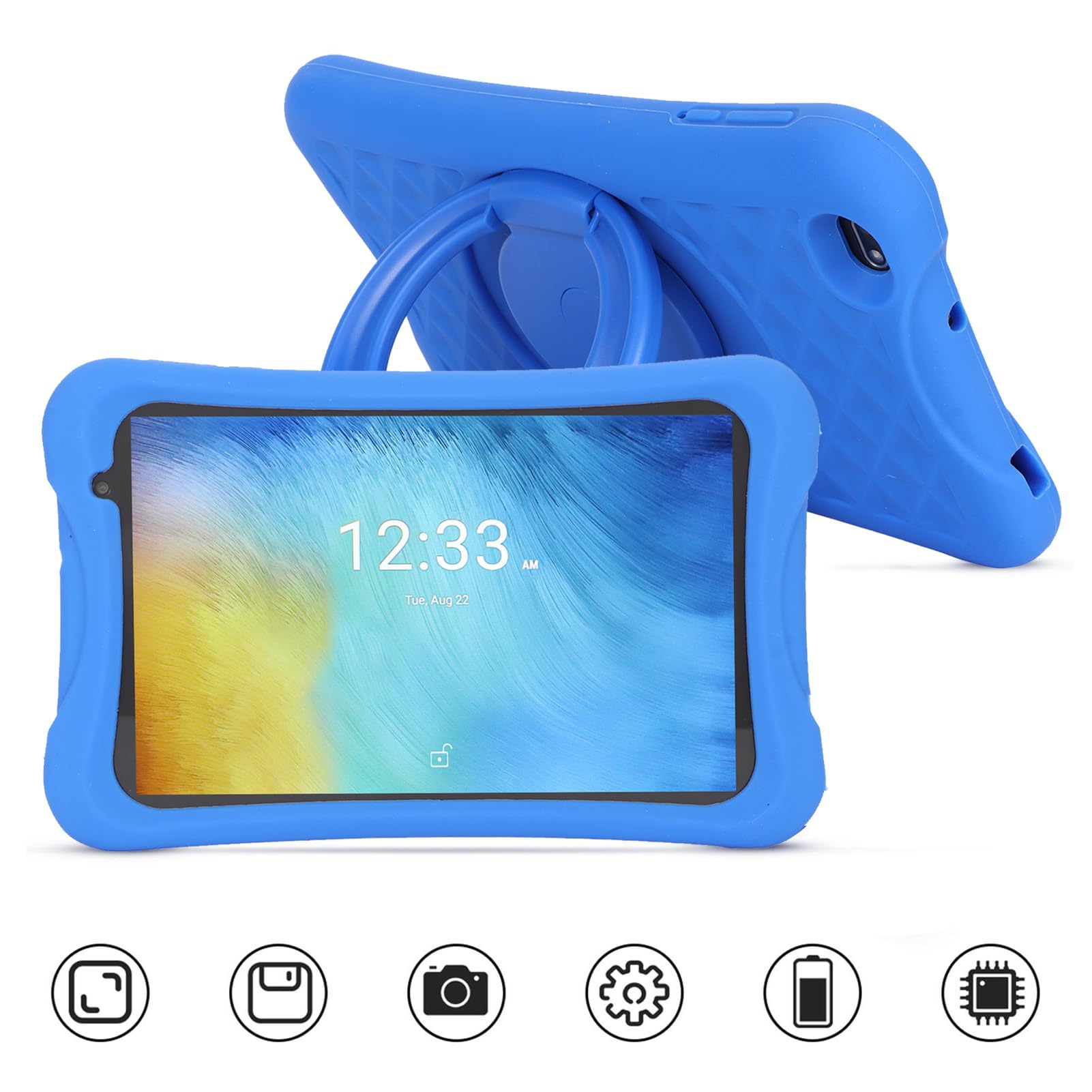 DAUERHAFT 8 Inch Kids Tablet, Tablet PC Speakers App Parental Controls 2GB RAM 32GB ROM for Entertainment (US Plug)