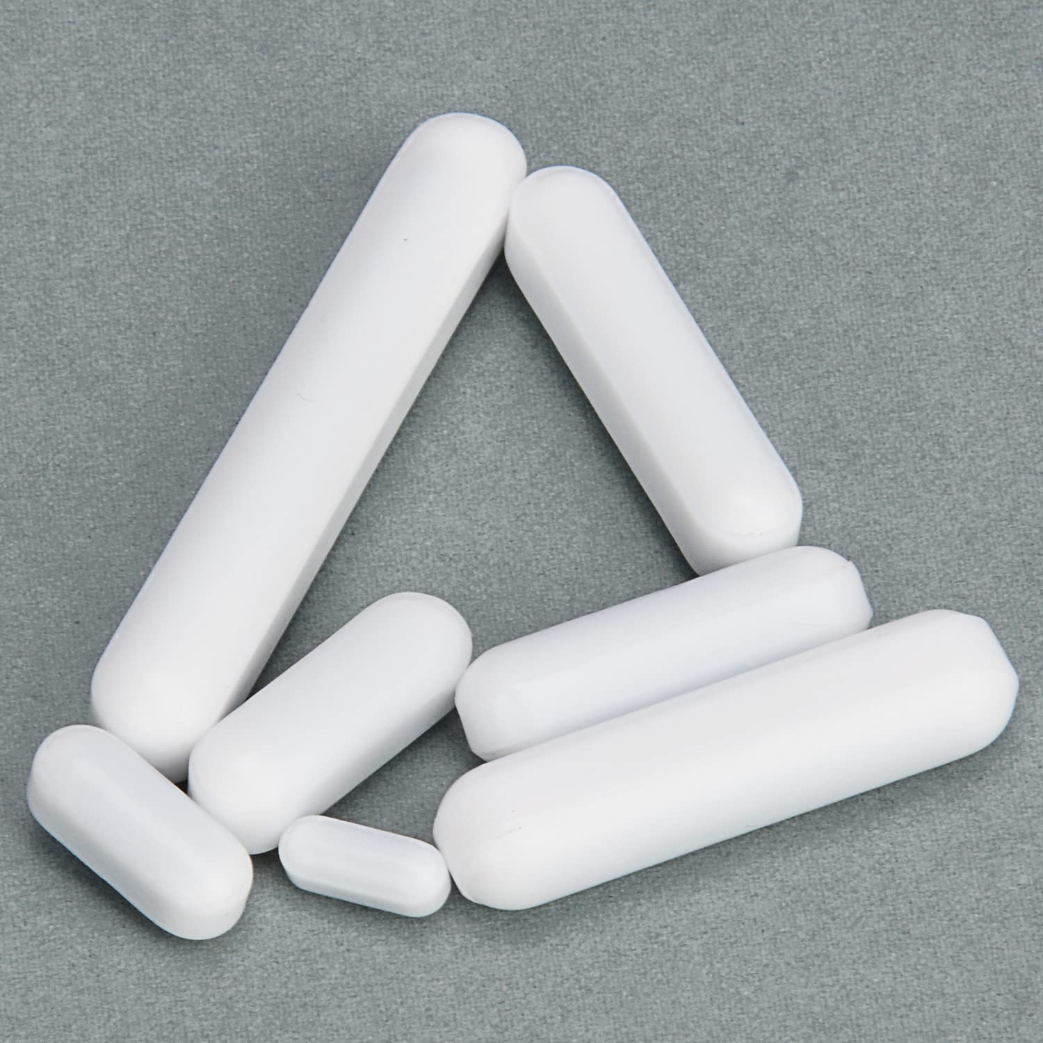 FunChem Stir Bar Set, PTFE-Coated Magnetic Stir Bar Laboratory White Stir Mixer for Stirrers, Assortment Pack Mixed Sizes, Pack of 7