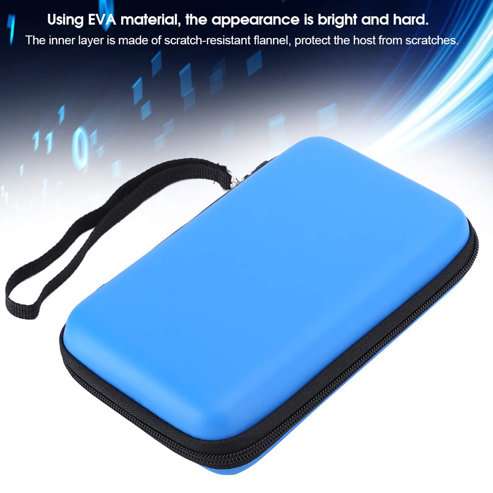 Convenient to Carry Game Accessory Used to Store Hard Game Console Bag Double‑Layer Nylon Compartment Elastic Glue Frame for Home Office 3Ds 3Ds XL(Blue)