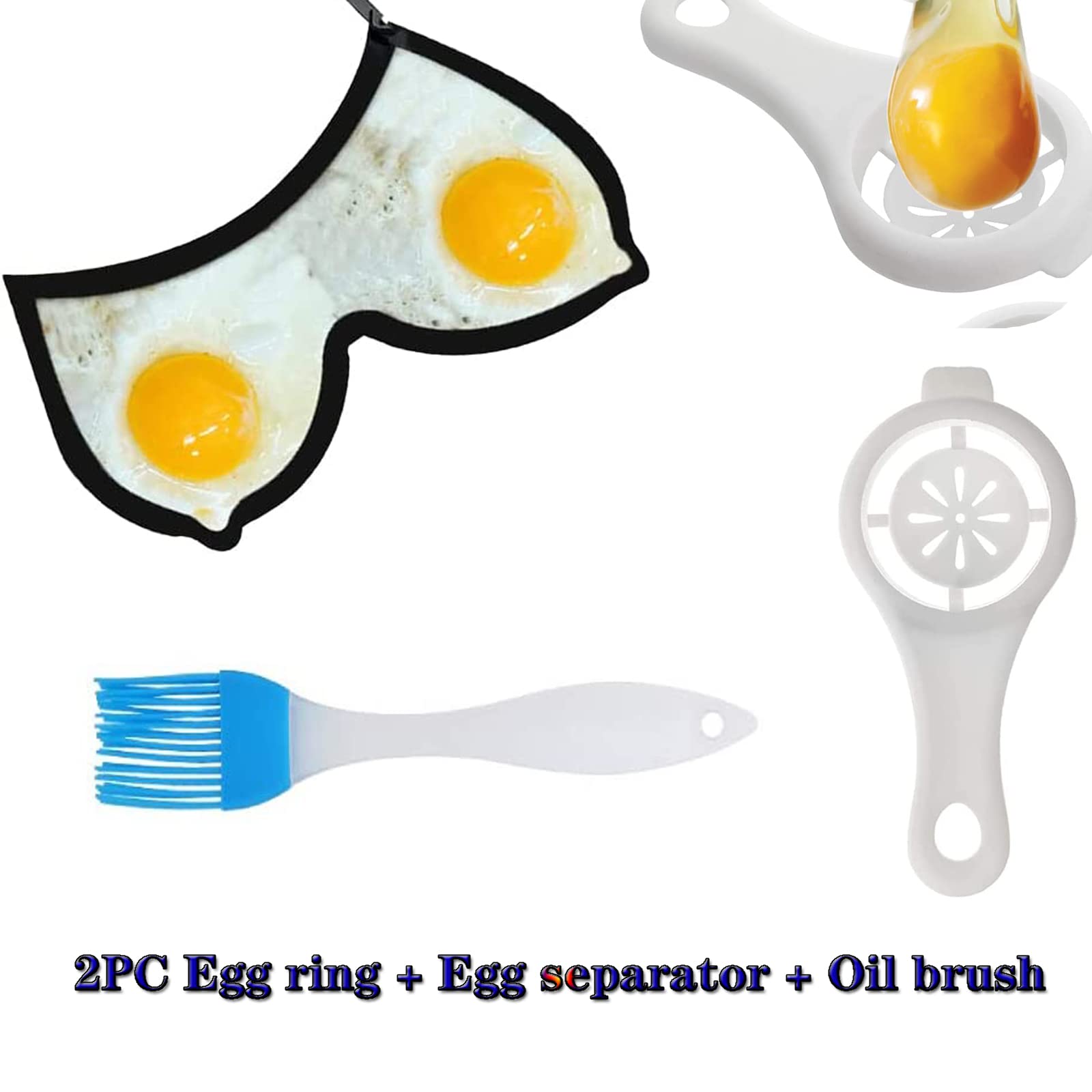 Eggs Rings,2 Pack Funny Stainless Steel Egg Cooking Rings, Egg Rings for Muffins Pancake Cooking Griddle - Portable Grill Accessories for Camping Indoor Breakfast Sandwich Burger