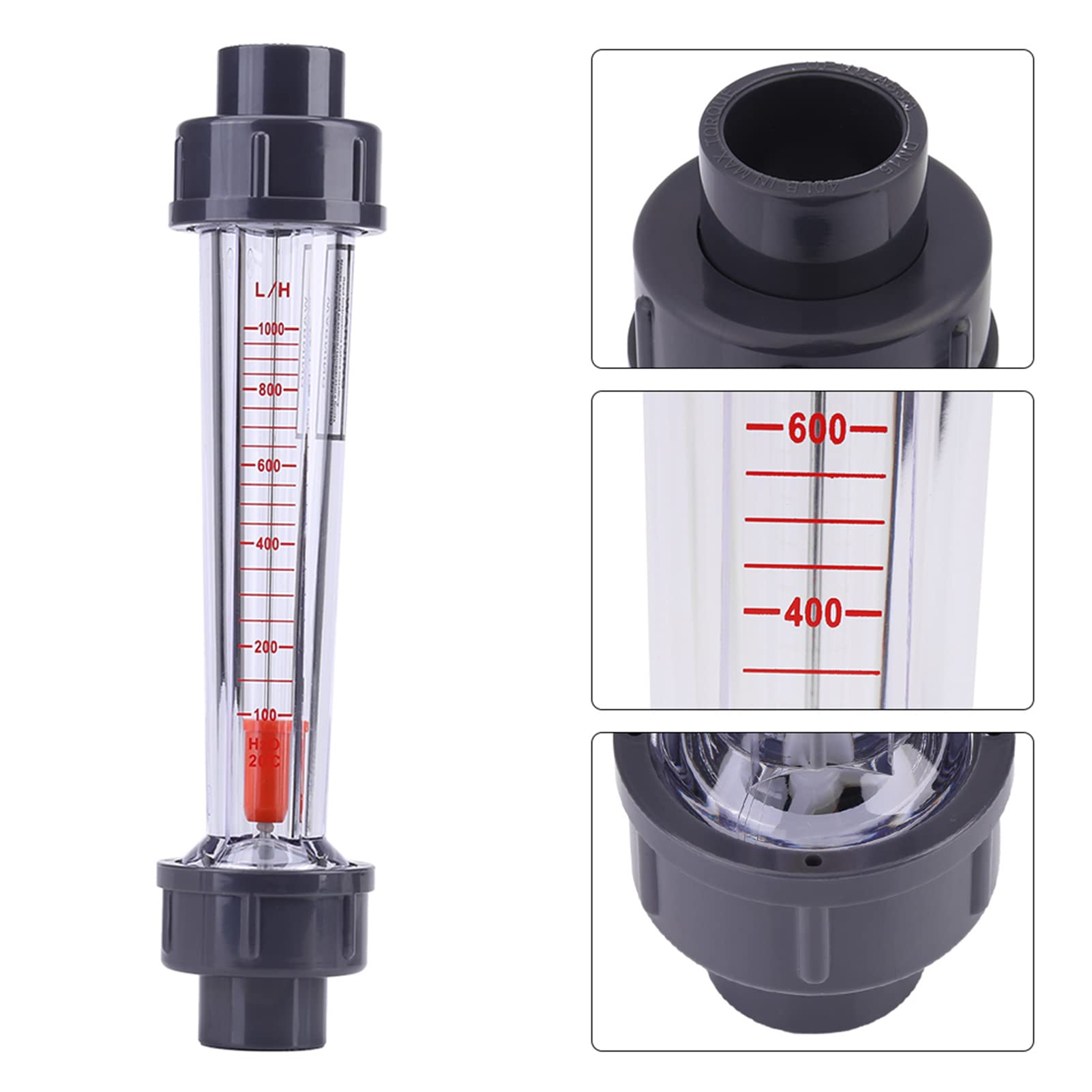 Peak Meter Adult Rotameters Plastic Plastic Tube Type 100 1000L H Water Meter Flowmeter Lzs 15