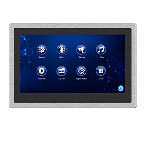 FBITE Wired Video Doorbell 10 Inch Video Door Phone with Record Motion Detection Remote Unlock Intercom Monitor
