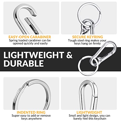 Rainspire Key Ring Keychain Keyrings Key Chain Holder Clip Key Organizer Key Chain Ring for Men and Women, 3 Pack, Silver