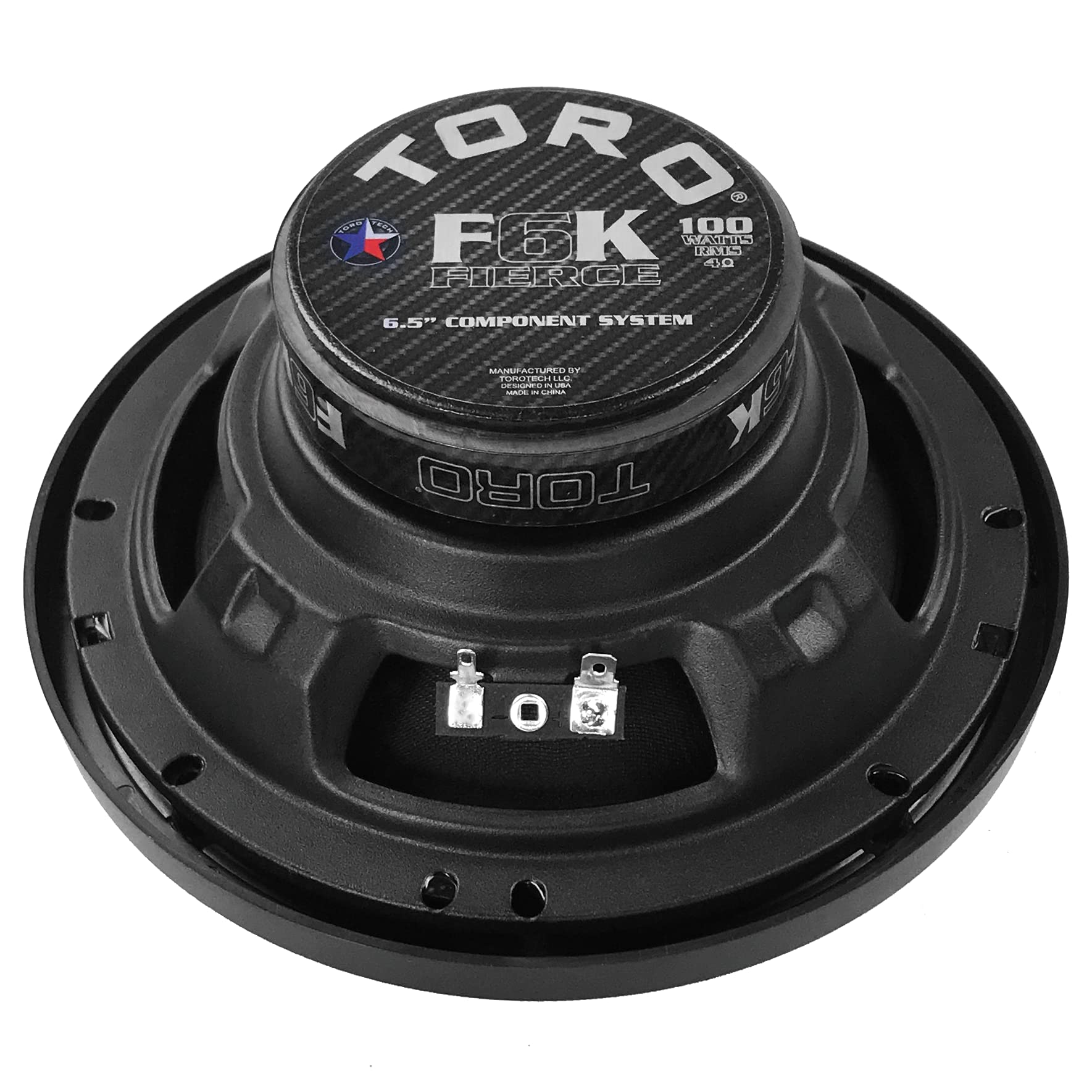 TORO TECH β F6K, 6.5 Inch Component Car Speaker Set - 200 Watt MAX / 100 Watts RMS, 13mm Ferro Fluid Tweeters, 4 Ohm, 1β KSV Voice Coils. Two Speakers, 2 Tweeters, 2 Crossovers, 2 Grills(Sold As Pair)