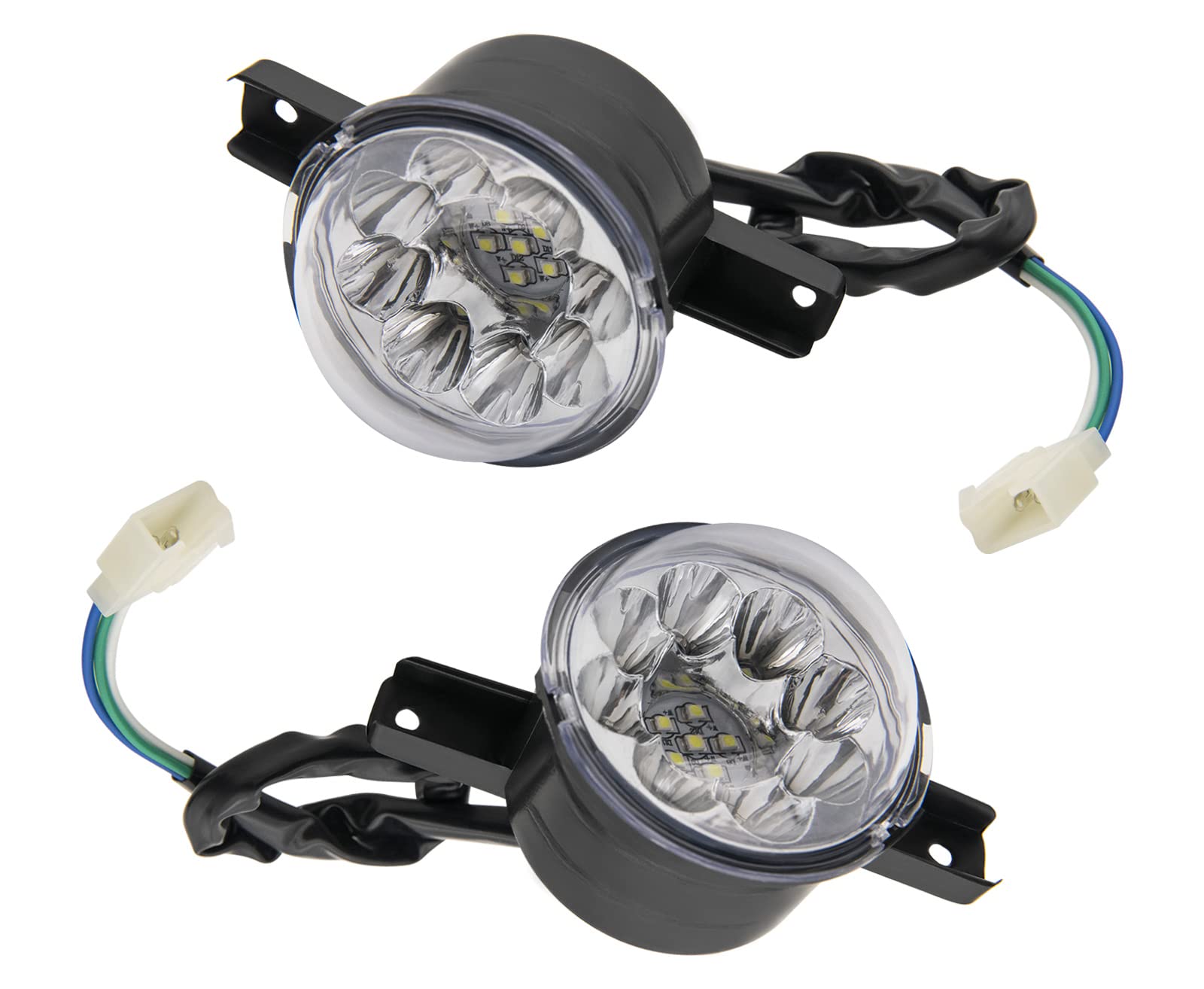 CMOOD 12V LED Front Headlight Compatible for TaoTao 125cc 150cc 250cc 300cc ATV Quad Headlights, Left Right Front Head Light for Coolster Peace JCL Baja Yamoto kazuma Roketa Chinese 4 wheeler (2PCS)