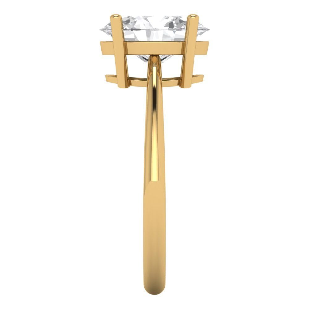Clara Pucci 2.5ct Oval Cut Solitaire Moissanite Engagement Wedding Bridal Promise Anniversary Ring 18K Yellow Gold Size 7.5