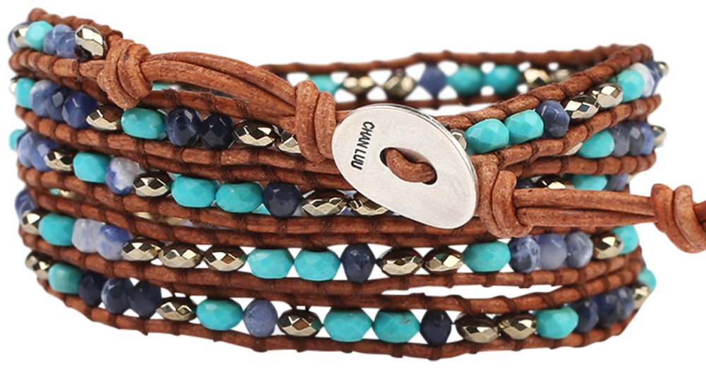 Chan Luu Sapphire Mix Five-Wrap Bracelet Blue Mix One Size