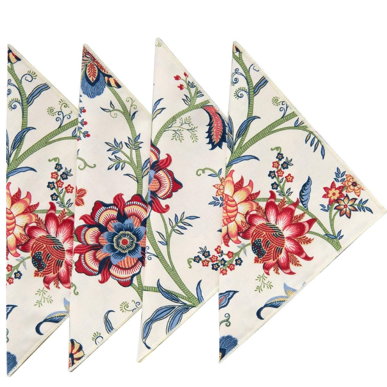 Decorative Things Cloth Napkins Set of 4 Cotton Table Linen Napkins Dinner Wedding Table DƩcor Bridal Shower Garden Party Floral, 18"x 18" Made in USA