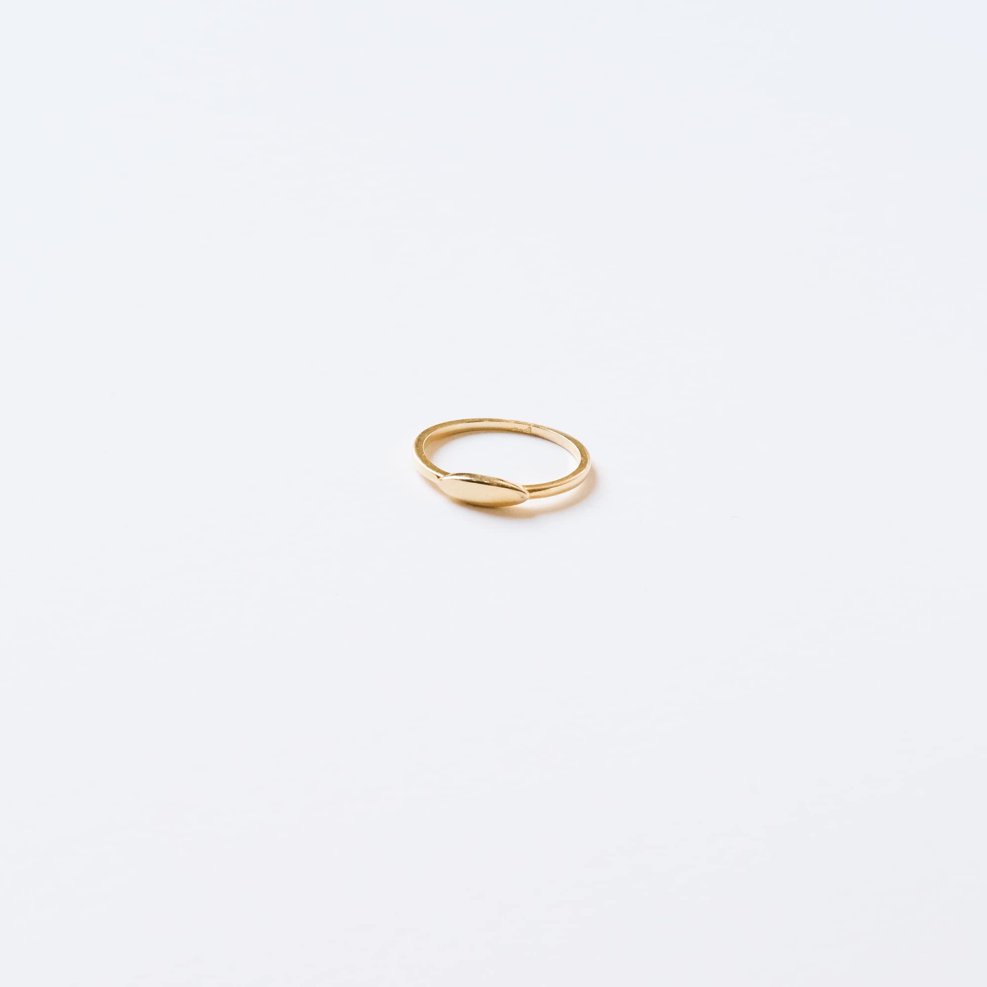 espere Dainty Gold Stacking Ring | 18K Gold Plated Sterling Silver | Womens Minimal Stackable Ring Slim Bands (Signet, 4)