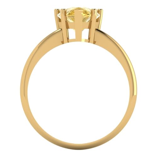 Clara Pucci 2.50 ct Pear Cut Solitaire Yellow Simulated Diamond Engagement Bridal Promise Anniversary Ring 18K Yellow Gold Size 3.5