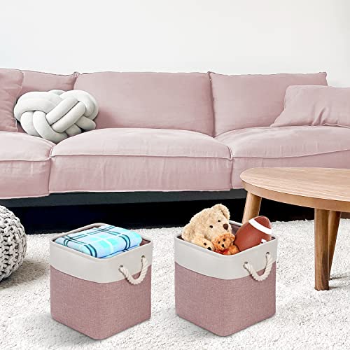 Syeeiex Set of 6 for Storage Cubes, Storage Bin Cubes for Clothes Storage , 10.5'' X 10.5'' X 11'' Cube Storage Bins with Rope Handles, Home, Nursery Home,