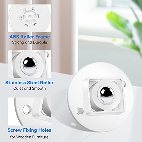 Self Adhesive Caster Wheels, Senbos Mini Swivel Wheels Stainless Steel Paste Universal Wheel 360 Degree Rotation Sticky Pulley for Bins Bottom Storage Box Furniture Trash Can (16 Pcs)