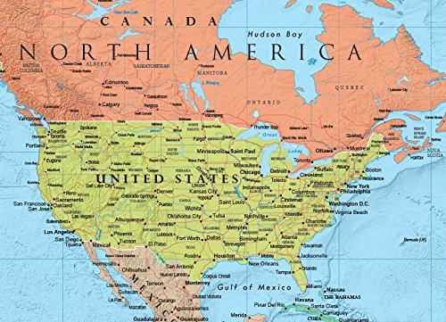 RMC 32" x 50" Signature United States USA and World Wall Map Set (Laminated)