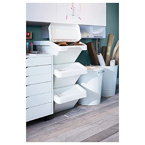 I-K-E-A SORTERA Recycling Bin with Lid, White 10 Gallon