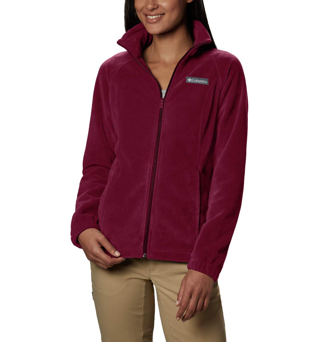Columbia Women's Benton Springs Full Zip Jacket, Soft Fleece with Classic Fit, Rich Wine, Medium