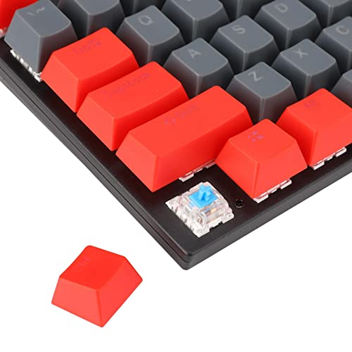 Gaming Keyboard, USB Wired Keyboard All Keys Color Lock Conflict Free 26 RGB Light Effects 87 Keys Waterproof for Laptop Gray and Red