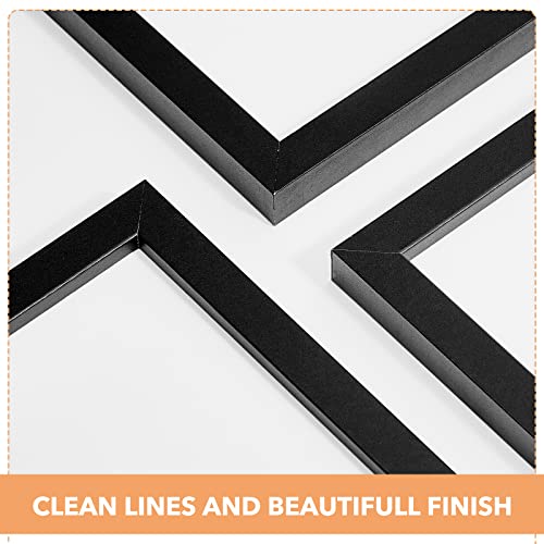 SYNTRIFIC 12x16 Picture Frames Set of 6,Display Pictures 8.5x11 with Mat or 12x16 Without Mat,Wall Gallery Photo Frames Larger Picture Frames for Wall Mounting,Black