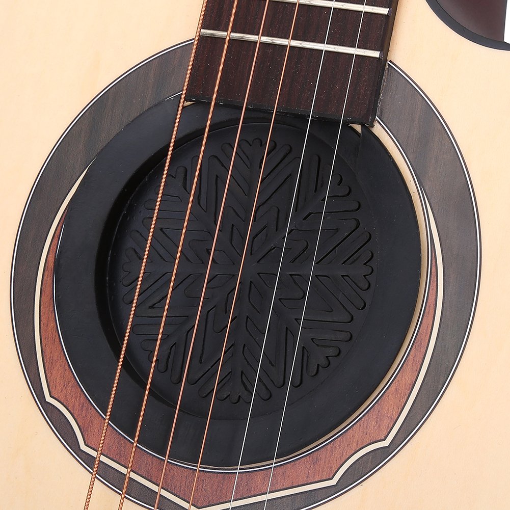 VBESTLIFE Guitar Sound Hole Cover, Acoustic Guitars Soundhole Cover Rubber Screeching Halt Feedback Buster Prevention 38/39 Inch