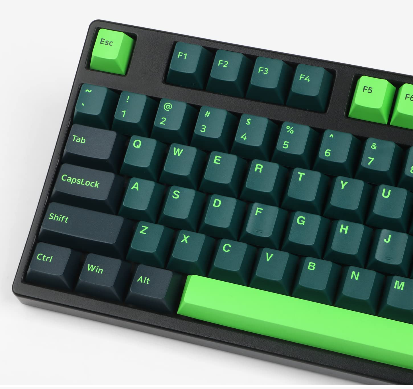 Gaming Keycaps Set Doubleshot PBT Keycap Set for Cherry 3000 for Mechanical Gaming Keyboard (Dark Green)