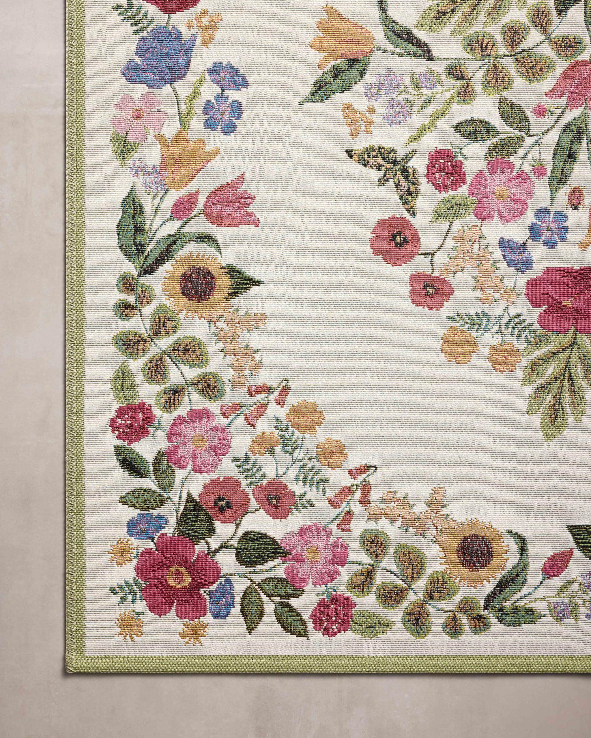 Loloi Rifle Paper Co. x Perennial Cream 6'-7" x 9'-4" Area Rug