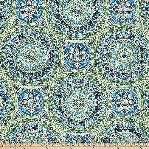 Pillow Perfect Outdoor/Indoor Delancey Lagoon Tufted Bench/Swing Cushion, 56" x 18", Blue