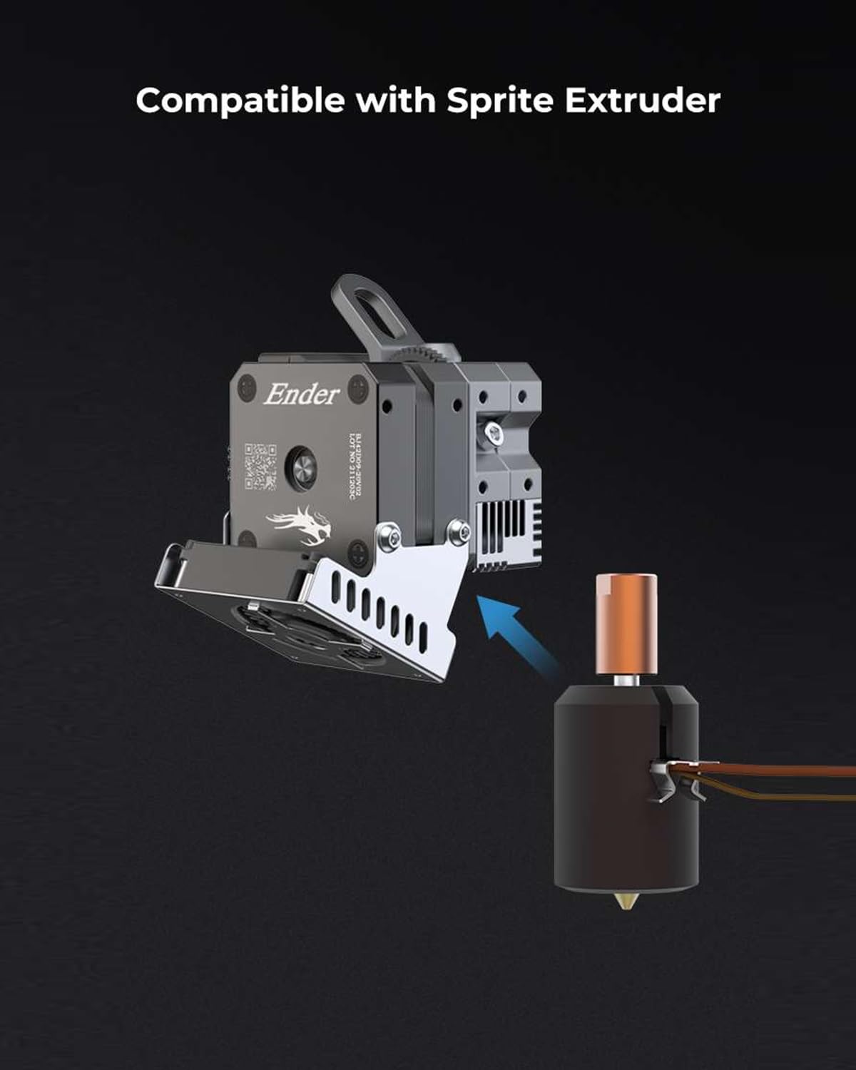 Creality Official Sprite Extruder 60W Ceramic Heating Block Upgrade Replacement Kit for Ender 3 S1 Pro/Ender 3 S1/ CR10 Smart Pro, up to 300℃ Heater Block Hot End Bimetal HeatBreak