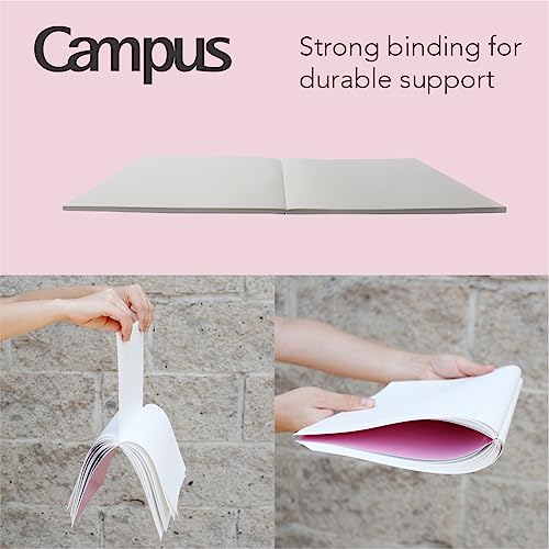 KOKUYO Campus Notebook, 9-3/4β x 7-1/2β, College Ruled, 80 Sheets (160 pages), Bleed Resistant, Pack of 3 Colors - Pink, Blue, Lavender, Made in Japan (WSG-NO-308CG1Γ3)