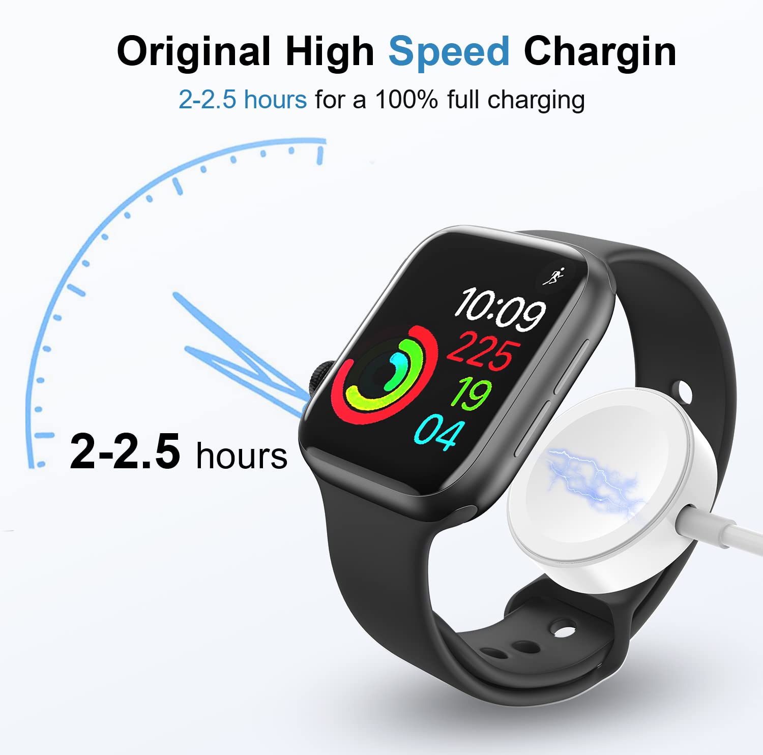 for Apple Watch Charger with 6.5ft Cable,2pcs/Pack,Compatible with iwatch Series.
