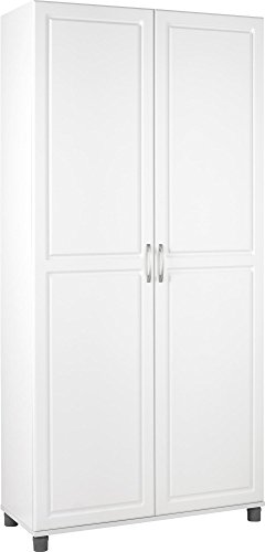 SystemBuild Kendall 36" Utility Storage Cabinet - White & Kendall 16" Utility Storage Cabinet - White