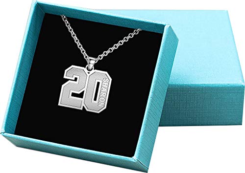 Chris Johnsons 925 Sterling Silver Softball Necklace Jersey Number 00-99 Pendant Baseball Number Necklace 50