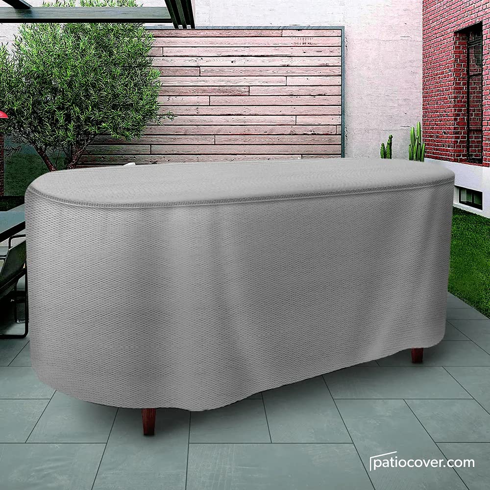 Patio Large Waterproof Oval Table Cover - Outdoor Patio Table Washable - Heavy Duty Furniture 84X42X28 Inch Oval Table Cover