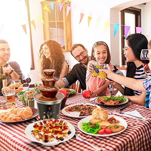 Electric Chocolate Fondue Fountain,Chocolate Melt Dipping Machine Warmer.1.2 Pound,BPA Free 3 Tier Mini Chocolate Fountain Melting Tower for Children's Party,Christmas Party, Family Gathering,Wedding.