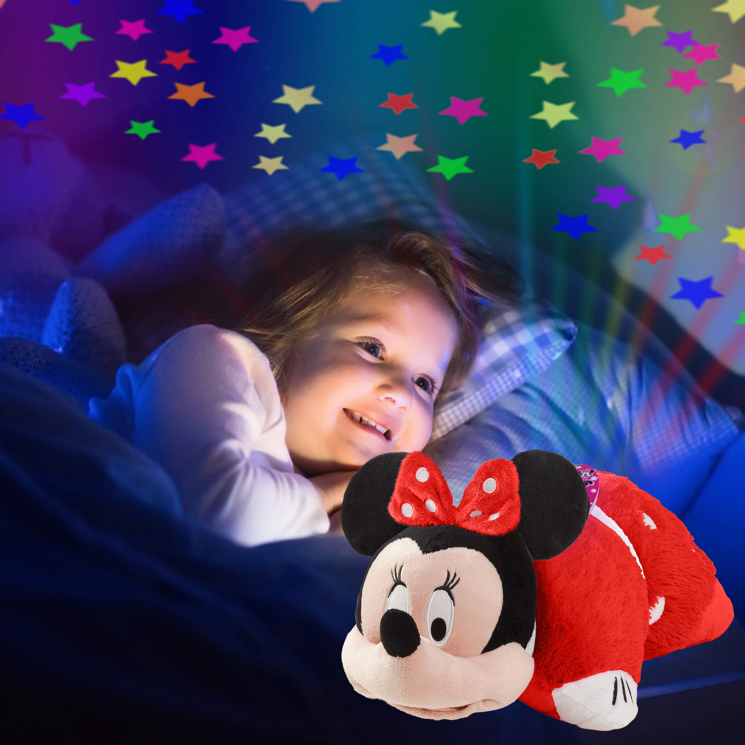 Pillow Pets Disney Rockin the Dots Minnie Mouse Sleeptime Lites - Retro Minnie Mouse Plush Night Light