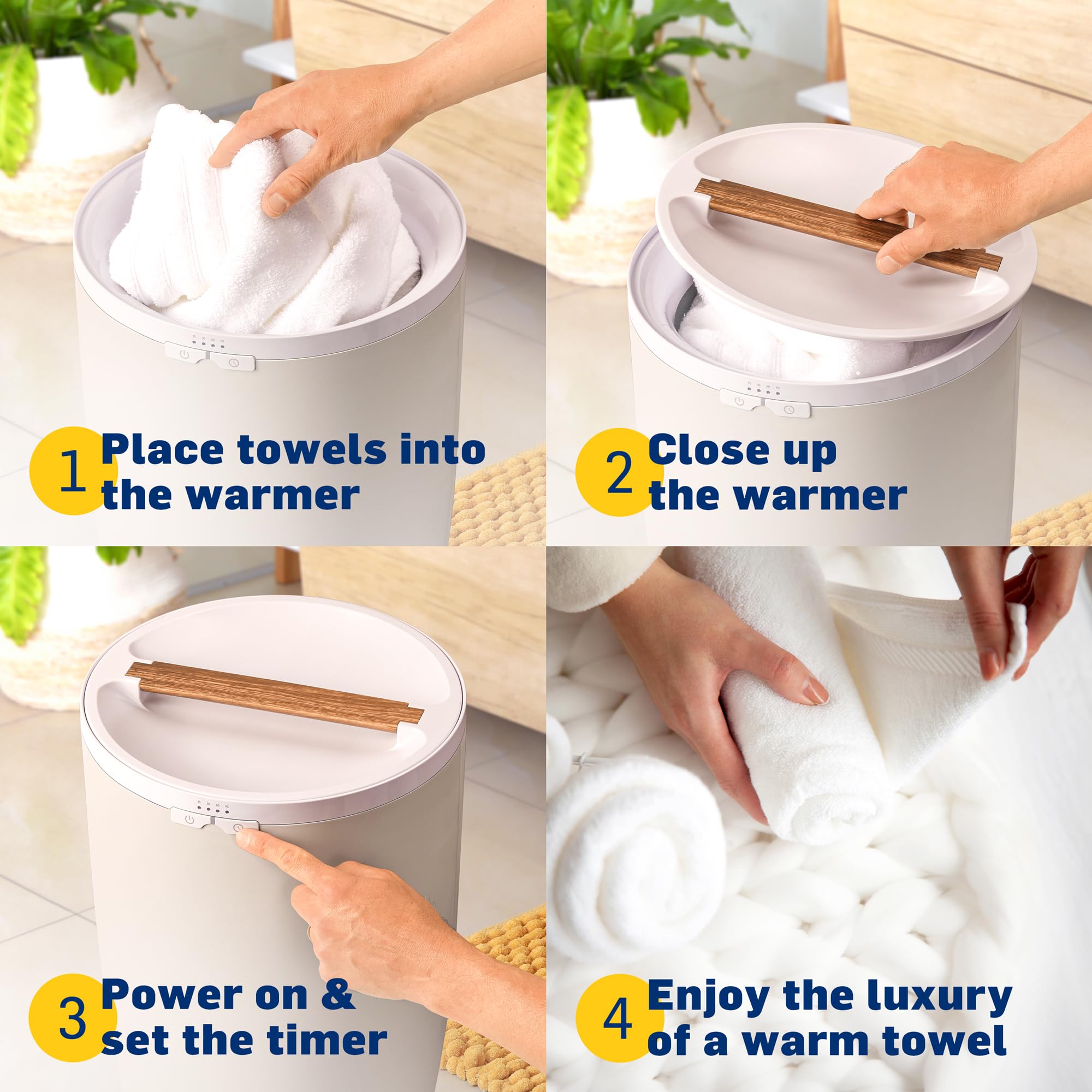 Live Fine Towel Warmer | Large Bucket Style Luxury Heater, Adjustable Timer, Auto Shut-Off | Fits Up to Two 40β x 70β Oversized Towels