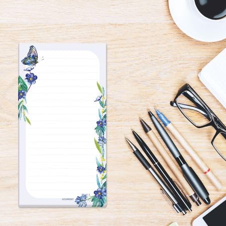 Current Blue Flowers Notepad Set – Set of 2 Memo Pads, 60-Sheet Pads, 3½ x 6½ Inches, Shopping List, To-Do Notes, Printed in The USA