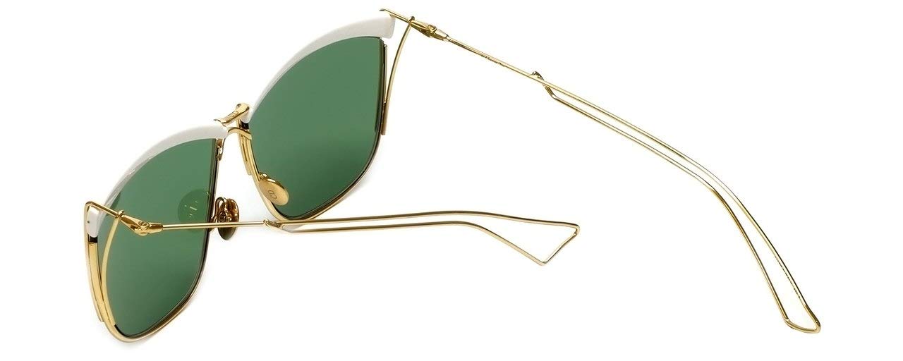 Christian Dior Sunglasses SO ELECTRIC 266DJ White Gold Frame Green Lens, Medium