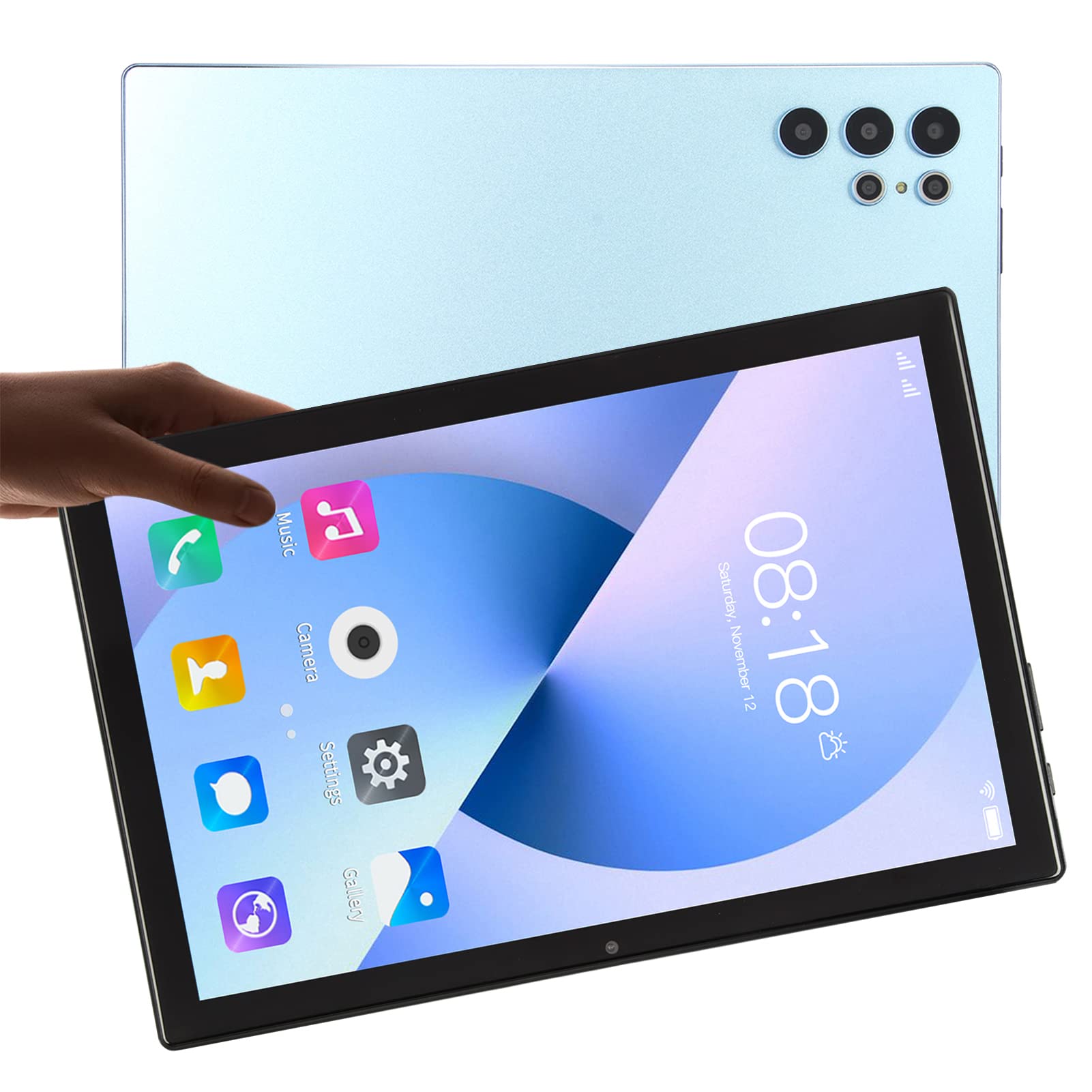 DAUERHAFT Tablet, WiFi Computer Tablet 100-240V US Plug 8 Core MT6753 CPU for Entertainment (Blue)