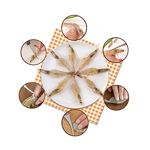 ROEDEER Shrimp Deveiner Knife,Sharp Stainless Steel Blade and Wooden Handle,Shrimp Deveining Tool,Butterfly Shrimp,Essential Tool for Home Kitchen (shrimp knife - I)