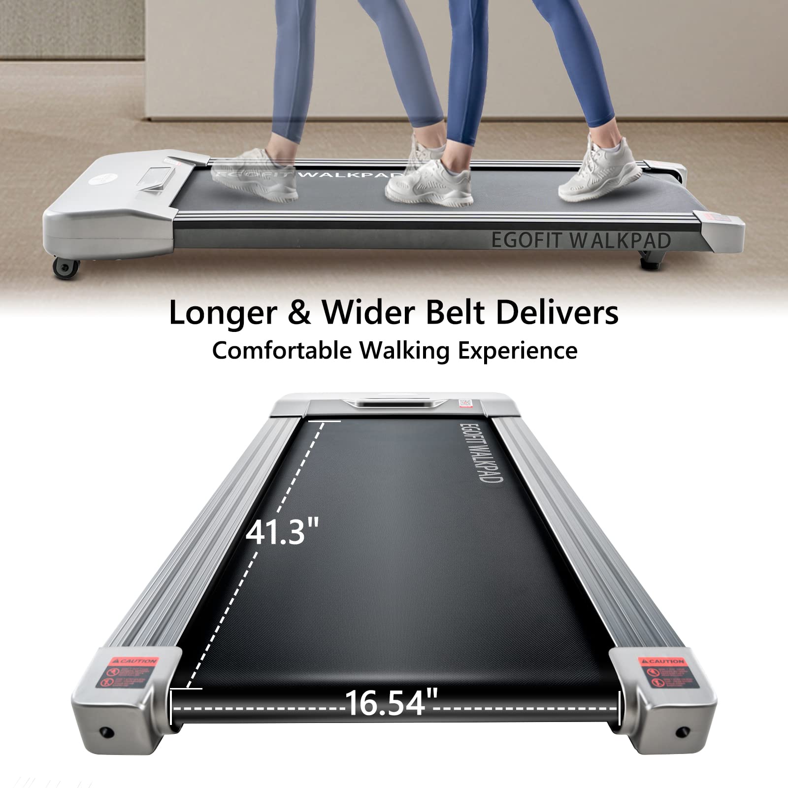 Egofit Walkpad Under Desk Treadmill Walking Pad Portable Flat Treadmill for Home&Office Exerciser Under Standing Desk, Model F1-3.7MPH, Installation Free with LCD Display, Ultra Slim and Silent