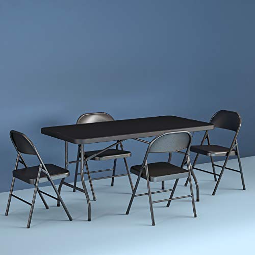 Cosco 6 Foot Centerfold Folding Table, Black