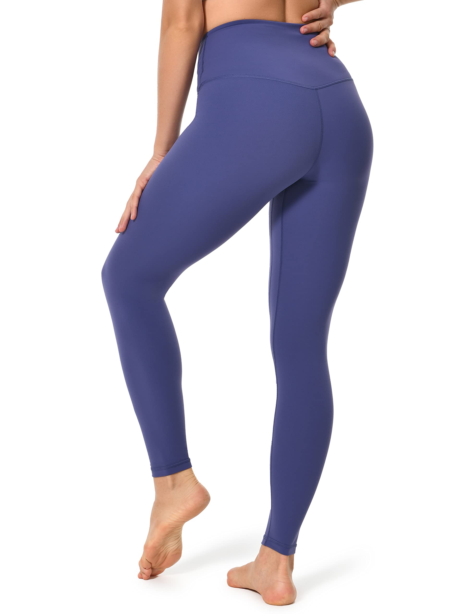 Colorfulkoala Women's Cross Waist Leggings with Pockets Full Length Yoga Pants (S, Violet Blue)