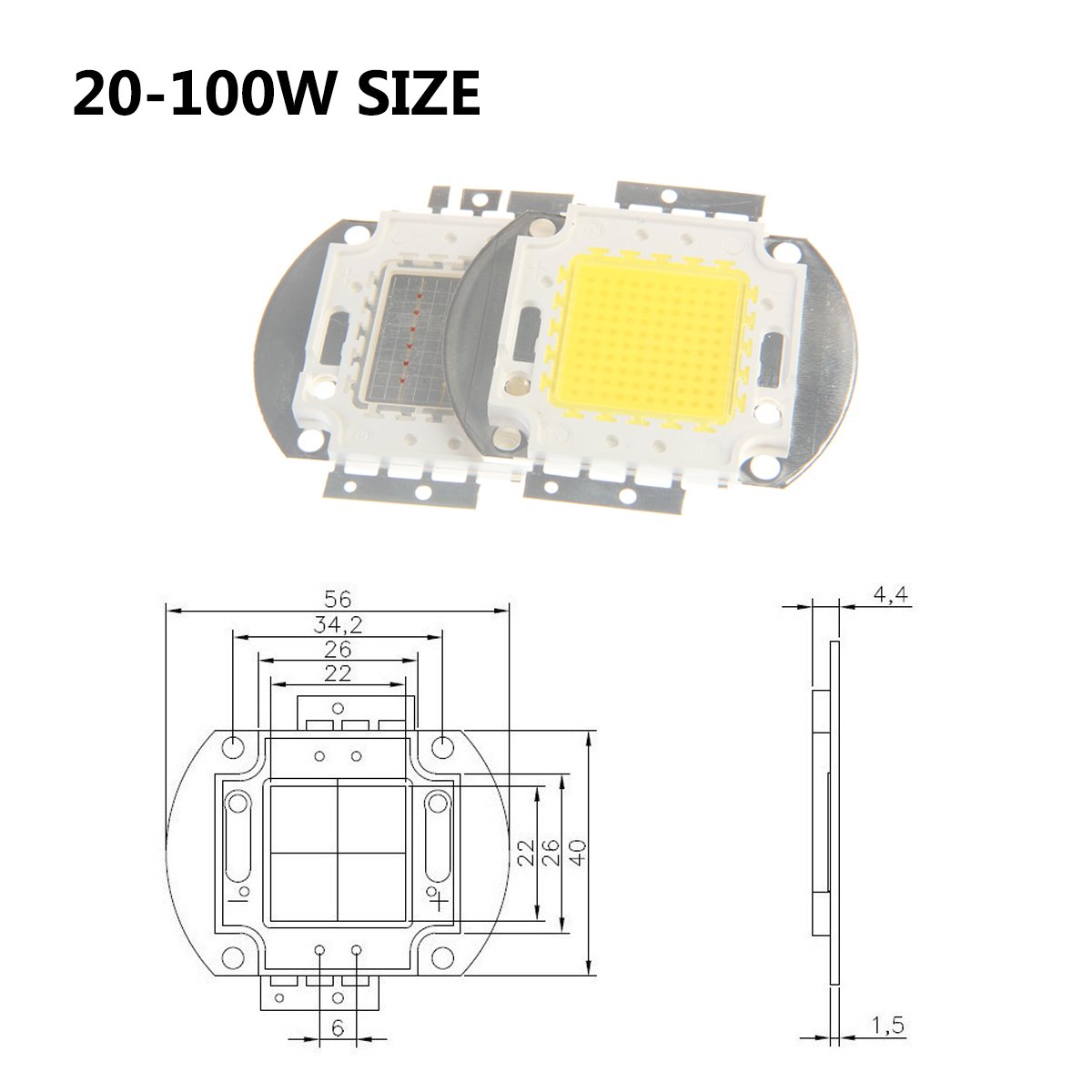 CHANZON High Power Led Chip 30W Infrared (IR 850nm / Input 900mA / DC 14V - 16V / 30 Watt) SMD COB Light Emitter Diode Components 30 W Night Vision Bulb Lamp Beads for DIY Lighting/CCTV Cameras