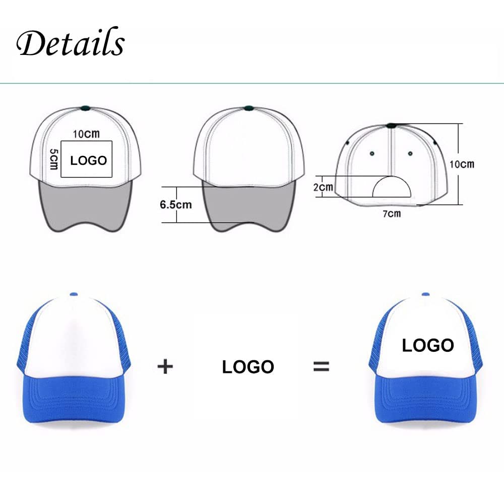 EICOO Sublimation Blank Polyester Mesh Hats Hot Pink Color Cap Mesh Trucker Summer Mesh Cap Blank Hat 2 Pack (Hot Pink)