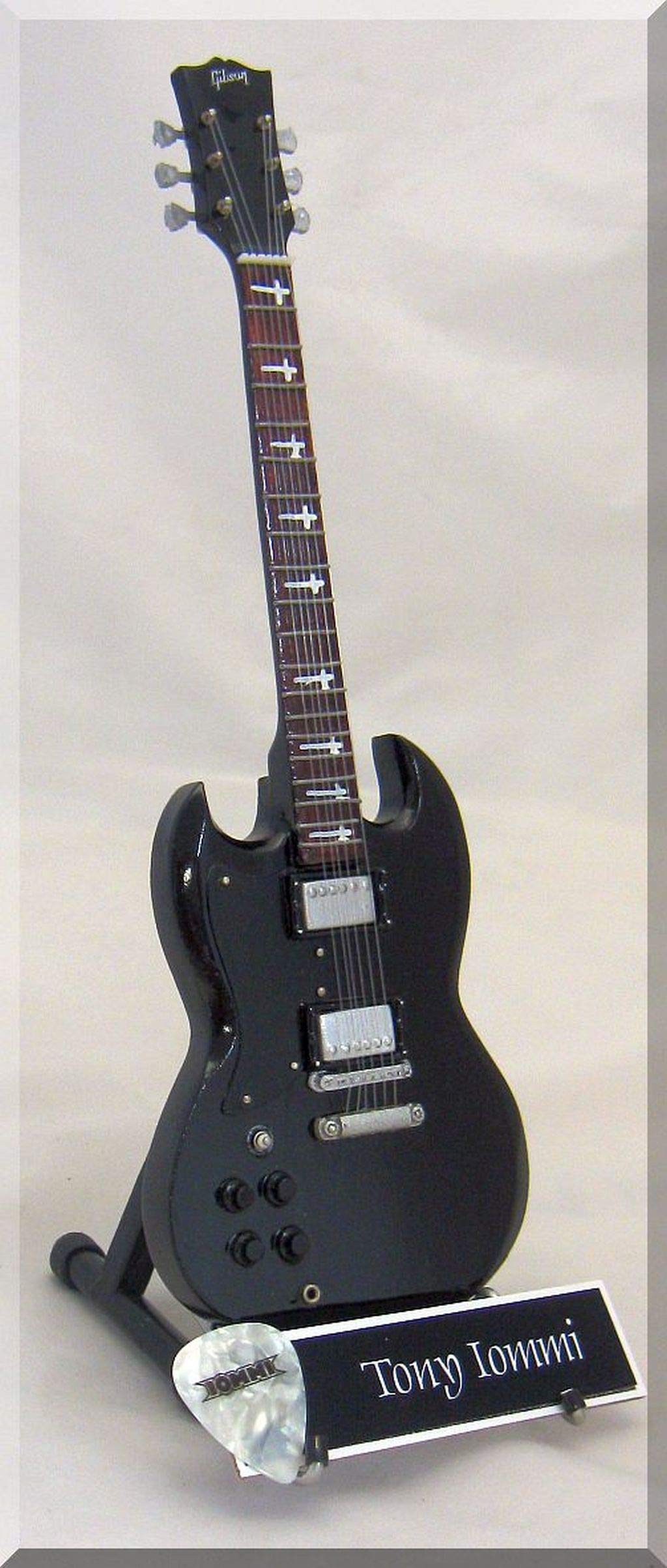 Tony Iommi Miniature Guitar Black Sabbath with Guitar Pick