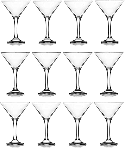 epure Milano Collection 12 Piece Stemmed Martini Glass Set - For Drinking Martinis, Manhattans, Vodka, Gin, and Cocktails (Martini Glass (6 oz))