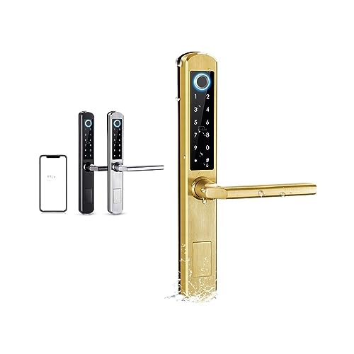 Stainless Steel Sliding Glass Smart Lock Tt Lock App RFID Electronic Digital Lock (Color : A210 3585, Size : Left Right Wheels)